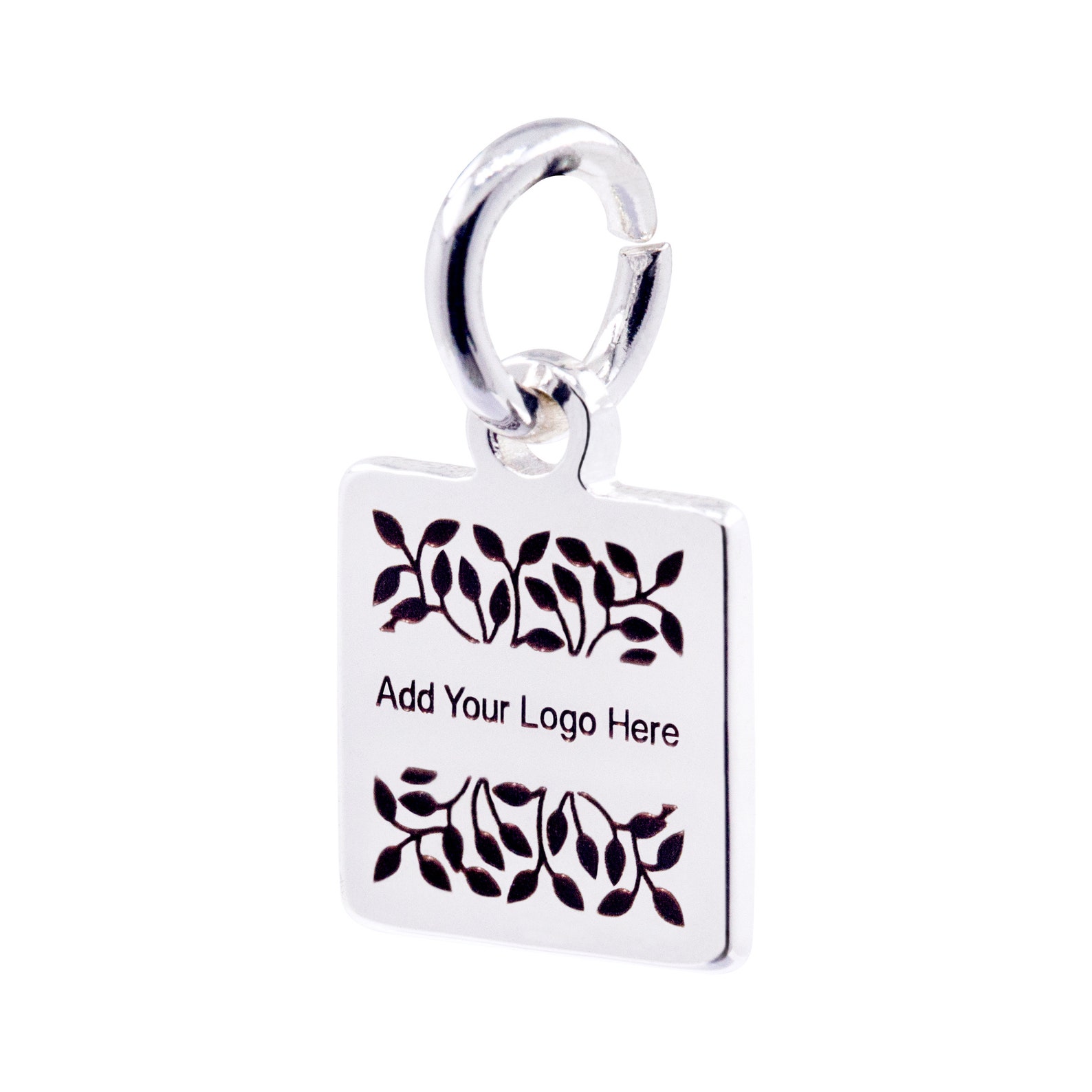 9x11mm Square Metal Jewelry Tag, Custom Logo Laser Engraved, Steel ...