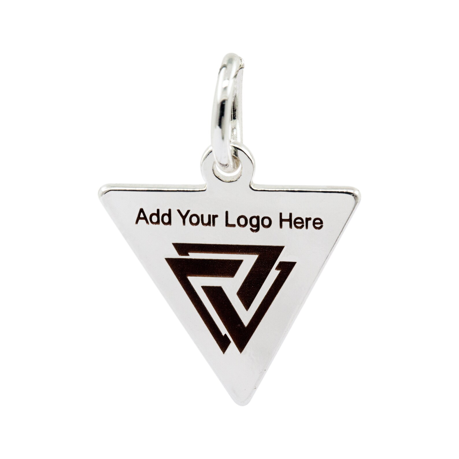 15x16mm Triangle Jewelry Tag, Laser Engraved Custom Logo, Steel Based ...