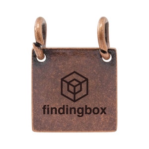 Square Hanging Charm, Stainless Steel Made, Custom Logo Laser Engraved ...