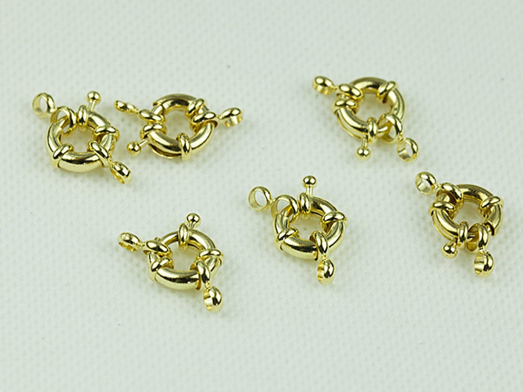 Gold Spring Clasps, 11mm Clasp Wheel, Gold Plated Over Brass, Pkg of 5 ...