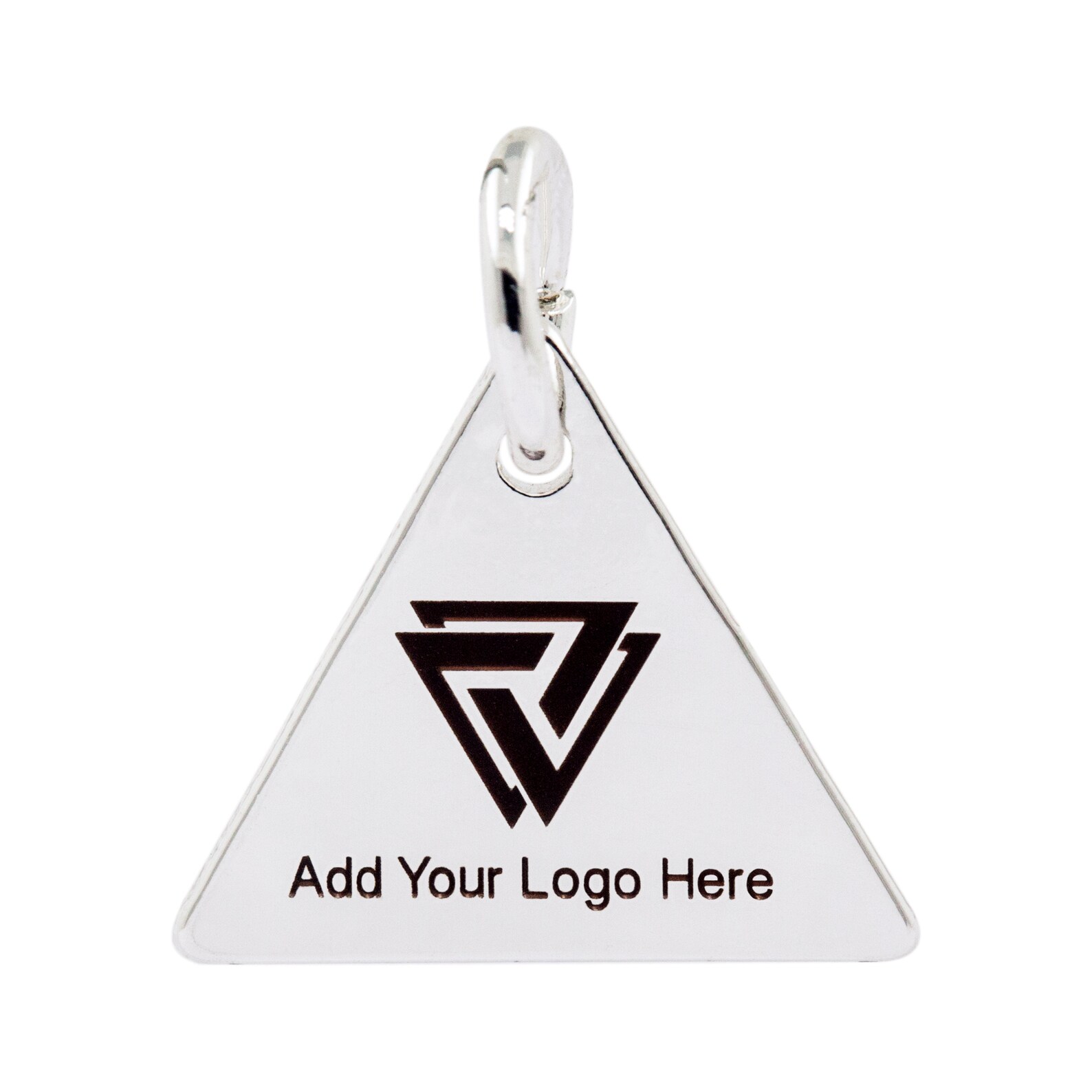 15x15mm Triangle Metal Jewelry Tag, Custom Logo Laser Engraved ...