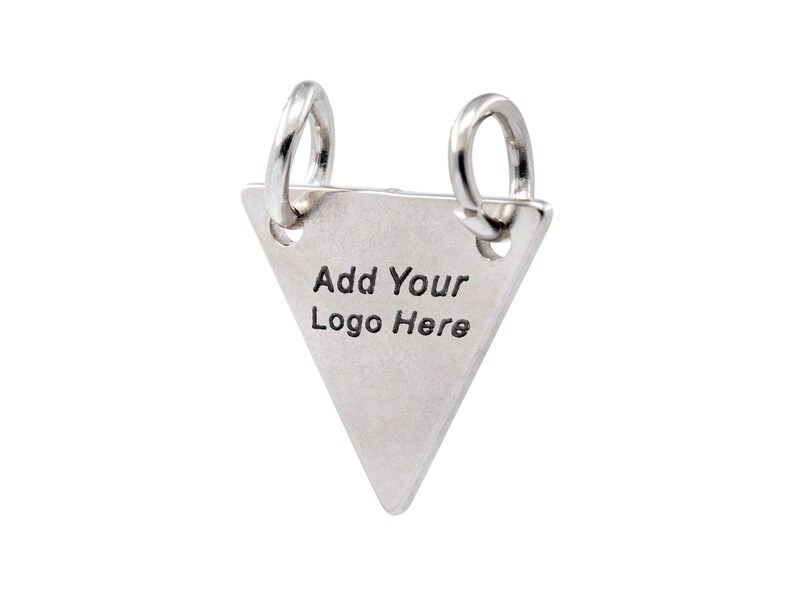 Custom Logo Etched Triangle Links, Personalized Metal Hanging Tag, Link ...