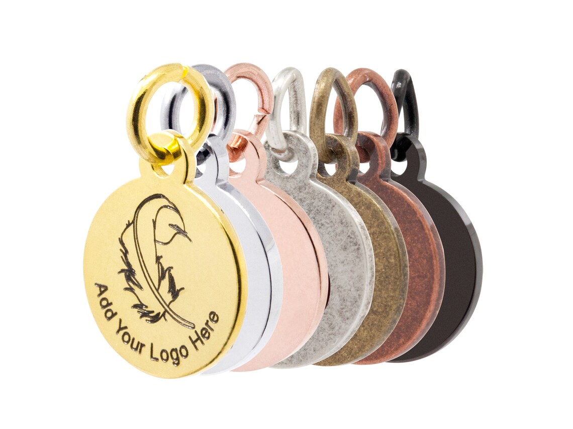 Custom Metal Jewelry Tag Laser Engraved Business Logo and - Etsy Canada