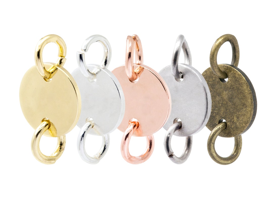 10mm Double Loop Tag, Brass Based Blank Stamping Tag, Round Blank Disc ...