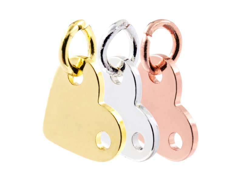 12x10mm Blank Metal Tag for Stamping Brass Based Double Loop - Etsy