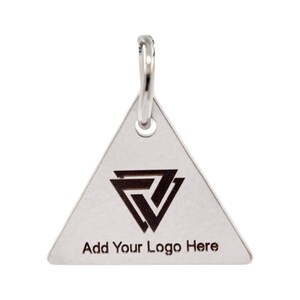 15x15mm Triangle Metal Jewelry Tag, Custom Logo Laser Engraved ...