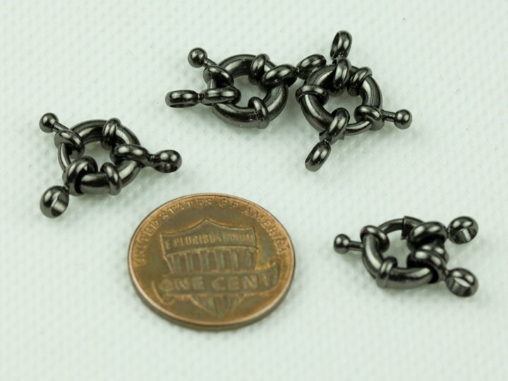 Gunmetal Spring Clasps 9mm Clasp Wheel Brass Clasp Pkg of 5 - Etsy