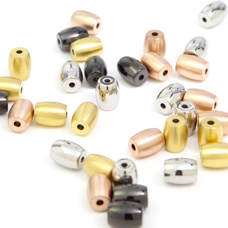 Matte Gold Olive Rice Stainless Steel Beads Spindle Beads - Etsy