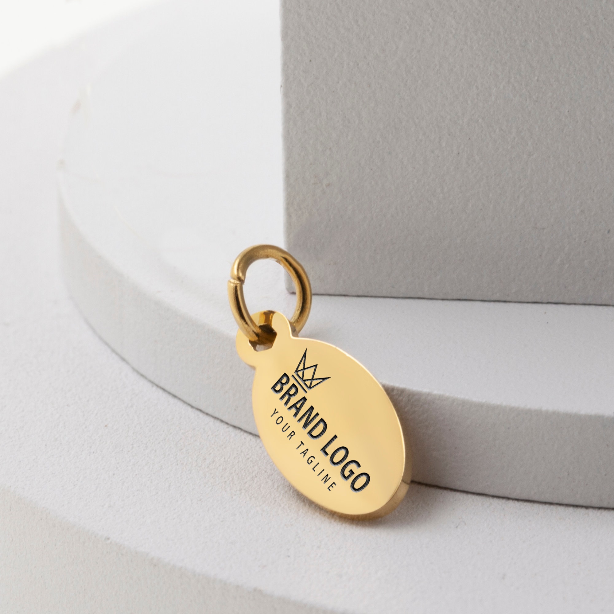 Custom Jewelry Tags Oval 11.5x6mm - Personalized Laser Engraved Logo ...