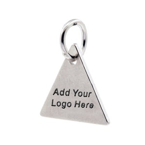 Custom Logo Etched Triangle Hanging Tag, Personalized Metal Charm ...