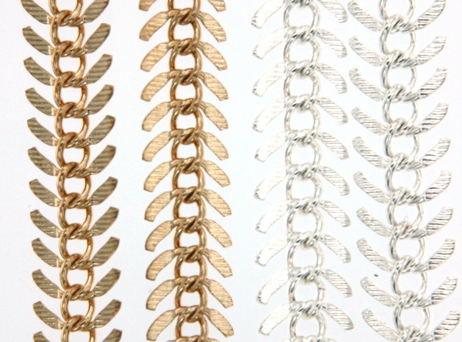 Silver Fishbone Chain Fancy Chain Silver Plated Over Copper - Etsy