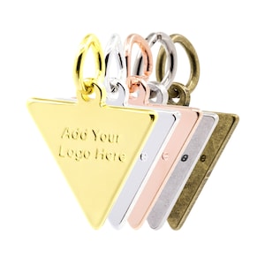 Custom Logo Etched Triangle Tag, Personalized Metal Hanging Tag, Steel ...