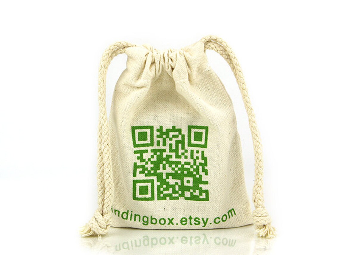 Custom Jewelry Pouch Print with Logo Cotton Canvas Bag With | Etsy