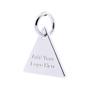 Custom Logo Etched Triangle Hanging Tag, Personalized Metal Charm ...