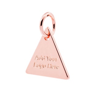 Custom Logo Etched Triangle Hanging Tag, Personalized Metal Charm ...