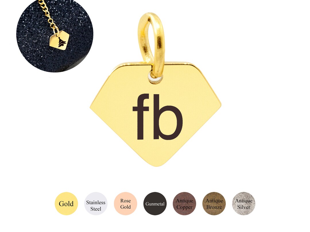 Diamond Shape Stainless Steel Jewelry Tag, Custom Logo Laser Engraved ...