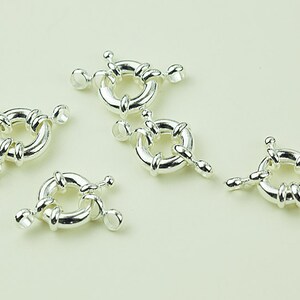 9mm Silver Spring Clasps, Clasp Wheel, Silver Plated Over Brass, Pkg of ...