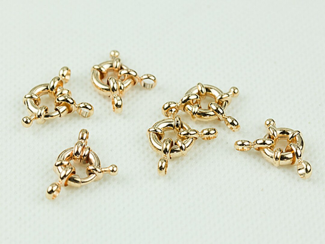 Rose Gold Spring Clasps, 9mm Clasp Wheel, Brass Clasp, Pkg of 5 Pcs ...