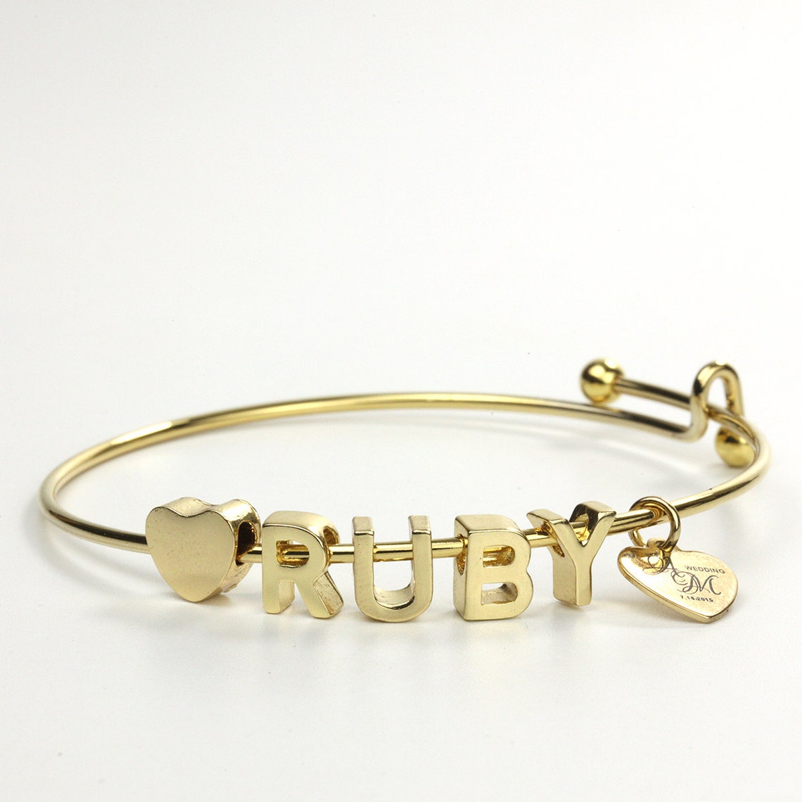 Adjustable Bangle Bracelet With Screw End, Charm Bracelet Blank ...