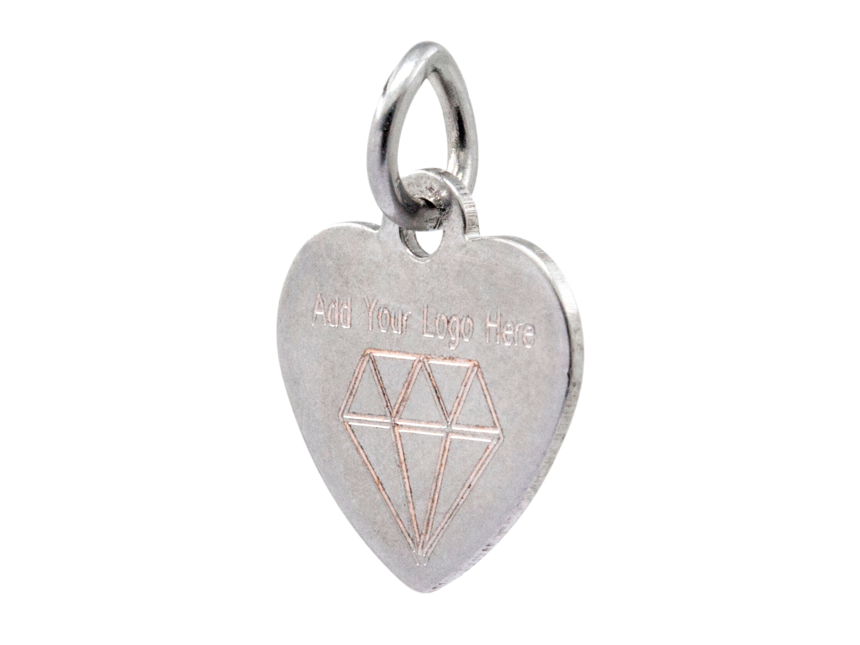 Mechanical Engraved Metal Jewelry Tag Custom Logo Tag Heart | Etsy