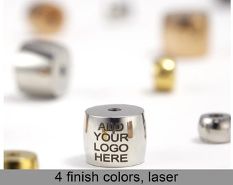 Custom Logo Laser Engraved on Tube Beads Stainless Steel | Etsy