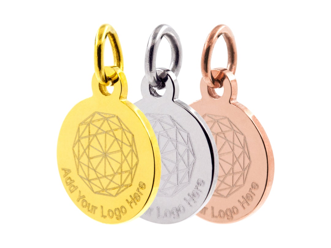 Round Stainless Steel Tag With Mechanical Engrave Custom Logo ...
