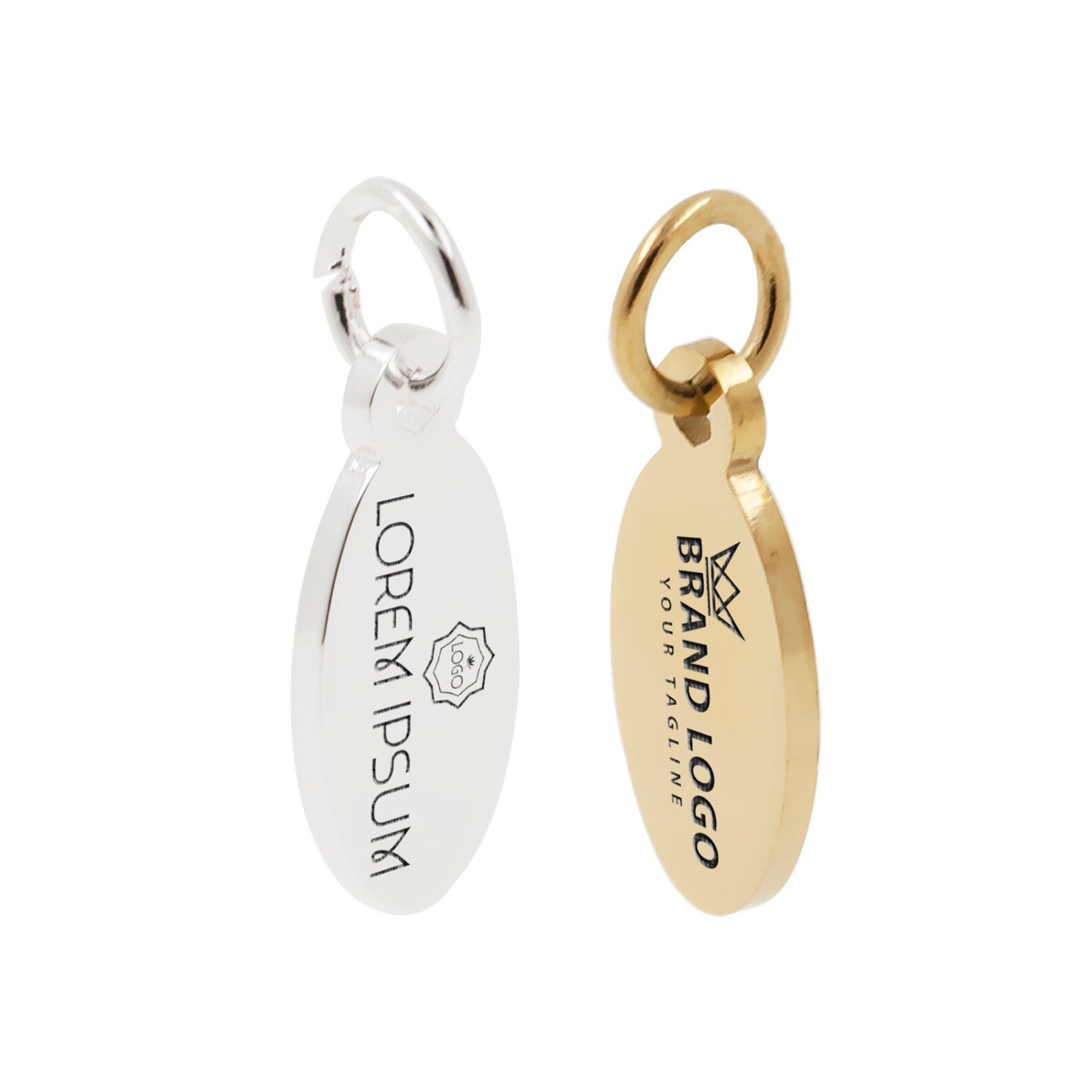 Custom Jewelry Tags Oval 11.5x6mm - Personalized Laser Engraved Logo ...