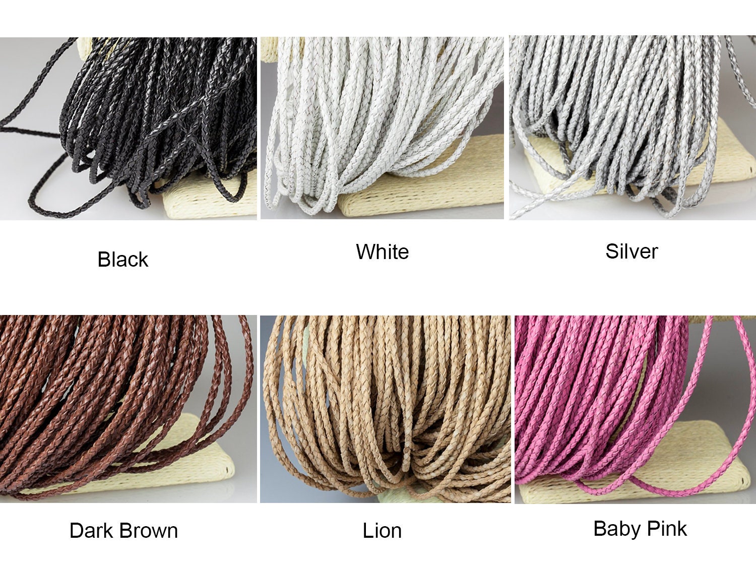 2mm Braided Leather Cord Genuine Leather Cord Pkg of 1 | Etsy