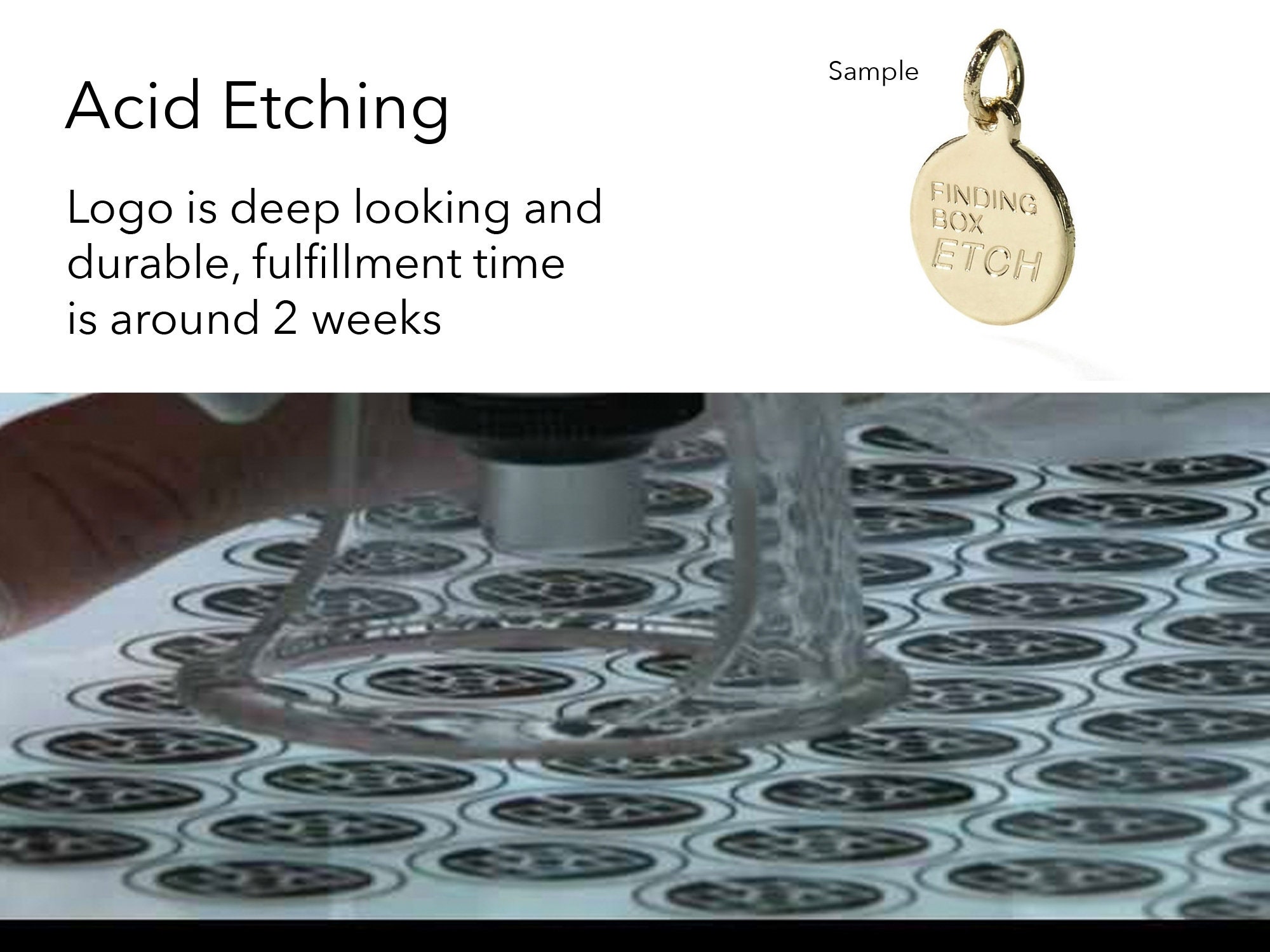 Custom Metal Jewelry Tag, Logo Etched on Round Disc Tags Sequins ...