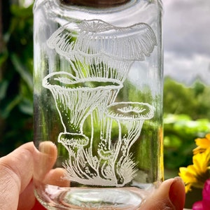 Recycled Engraved Glass Jar/bottle - Etsy
