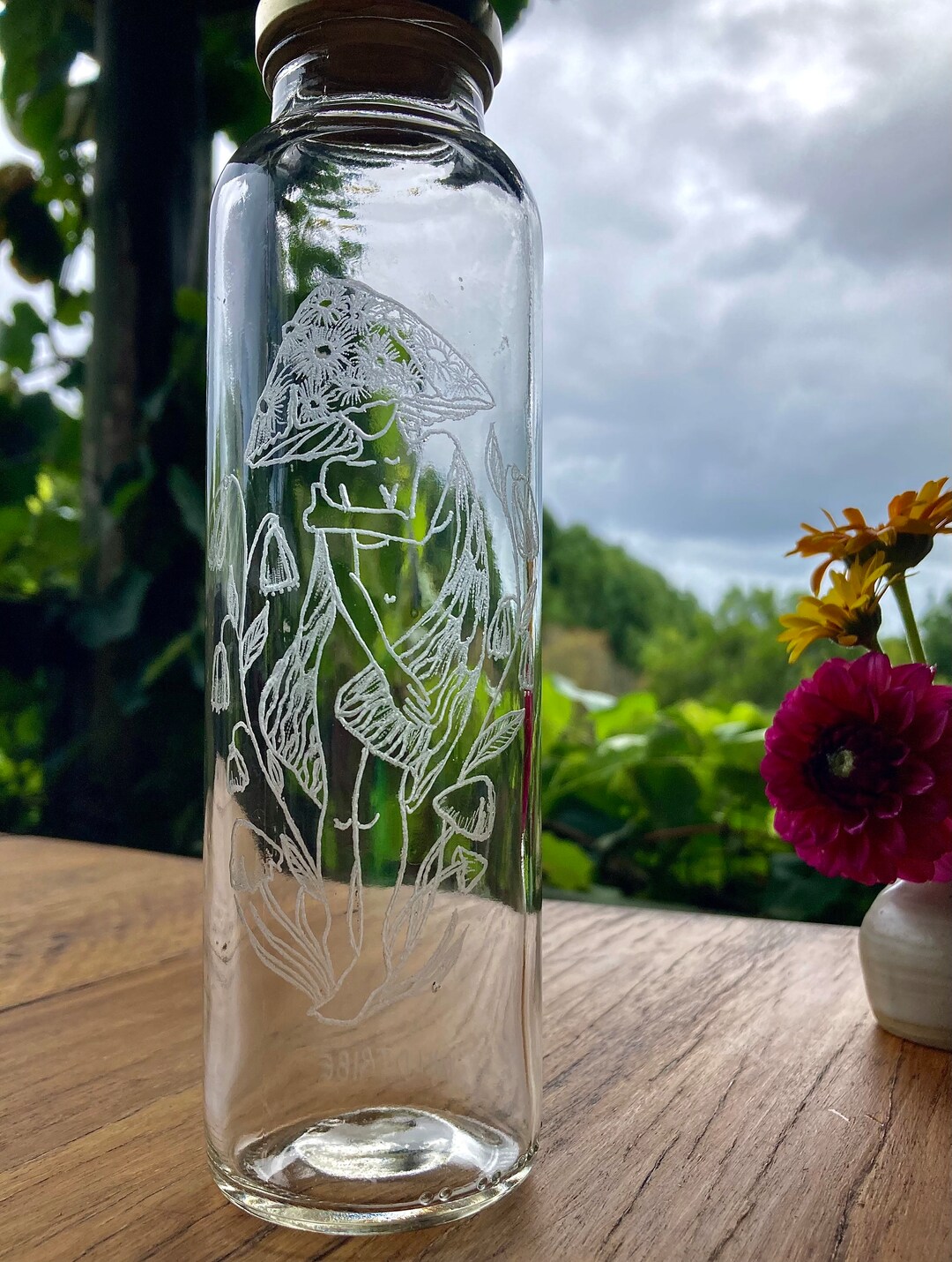 Recycled Engraved Glass Jar - Etsy