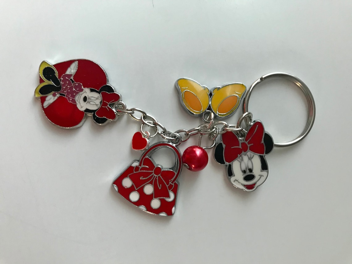 Minnie Mouse Themed Keychain - Etsy