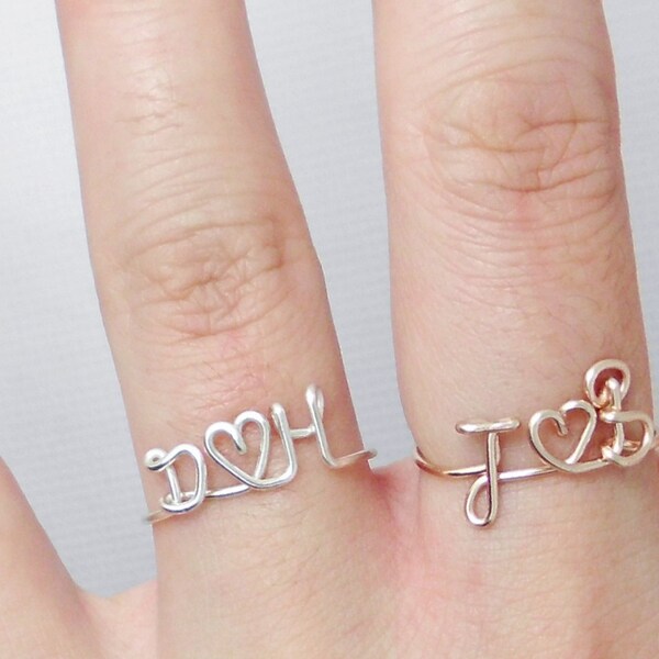 Wire Letter Ring - Etsy