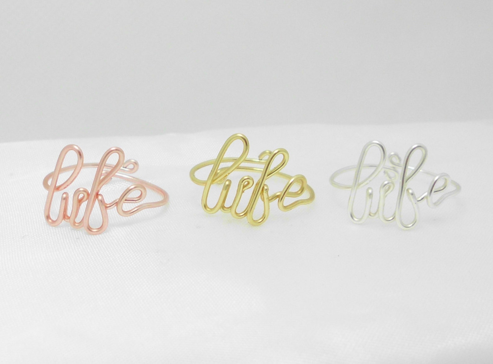 Thug Life Ring Adjustable Wire Ring Set of 2 Unusual - Etsy