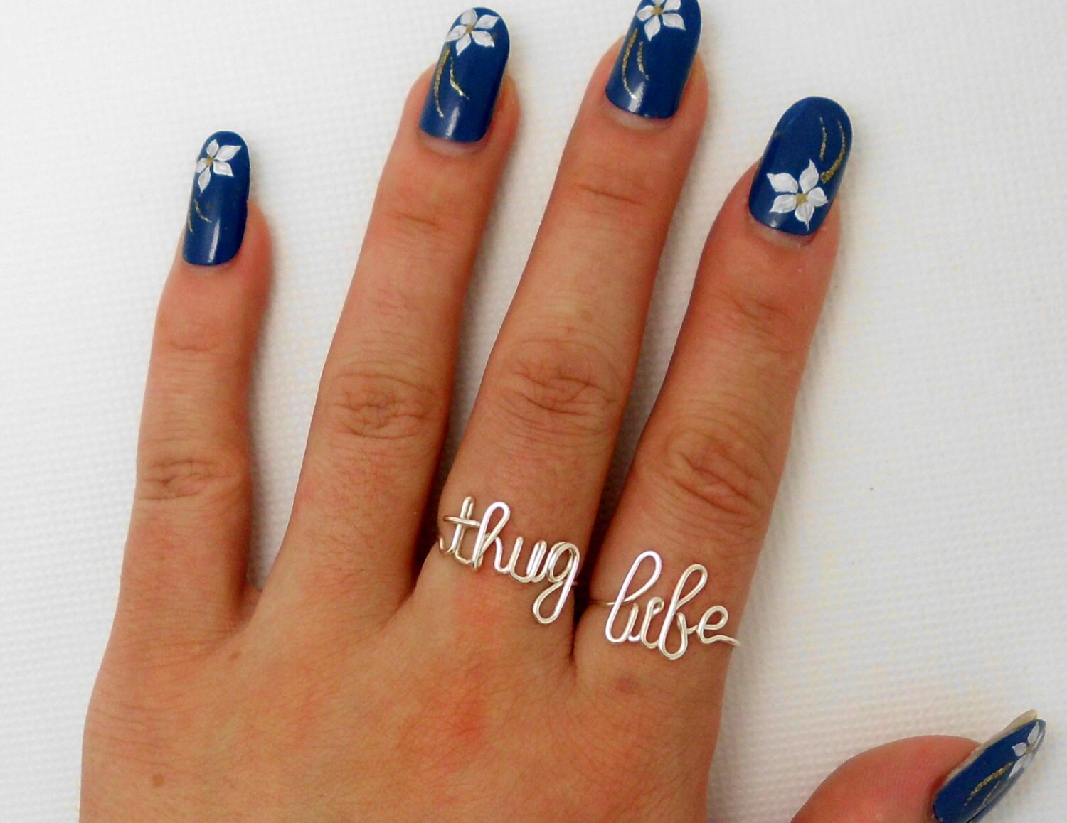 Thug Life Ring Adjustable Wire Ring Set of 2 Unusual - Etsy