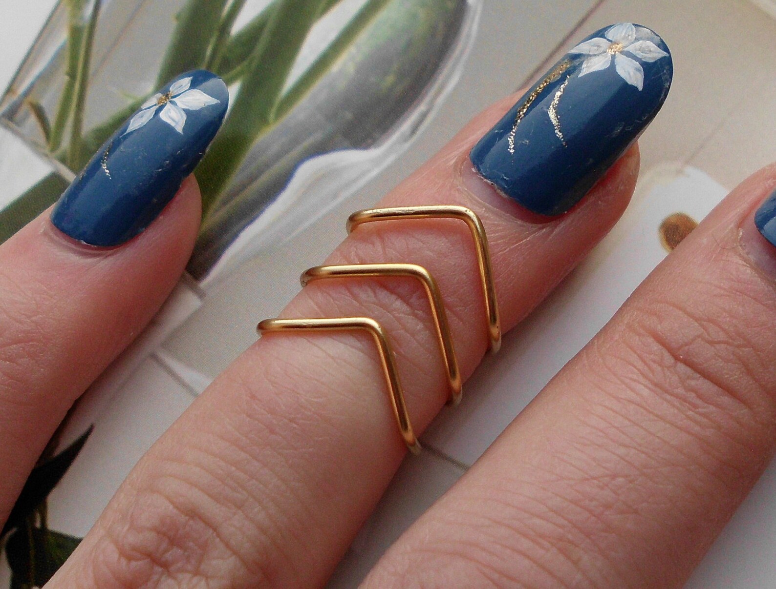 3 Gold Wire Knuckle Ring Adjustable Dainty Ring Set of 3 - Etsy