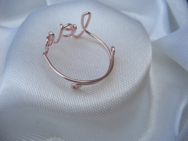 Rose gold Wire Love Ring Adjustable Dainty Ring | Etsy
