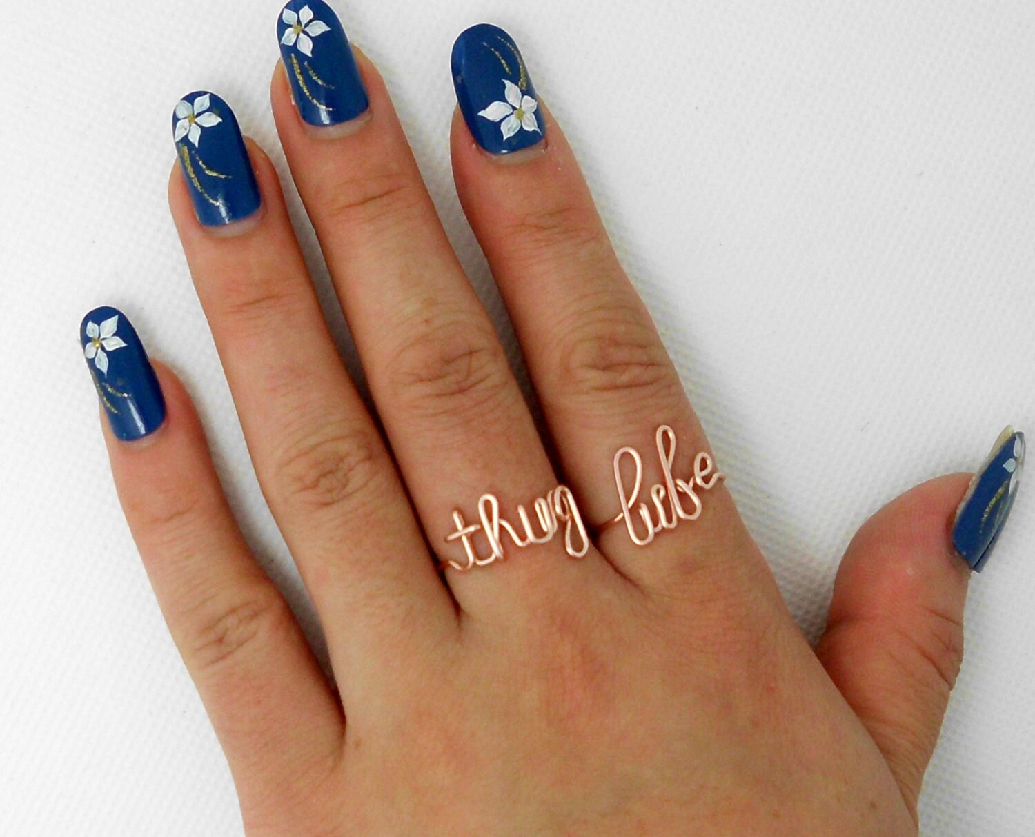 Thug Life Ring Adjustable Wire Ring Set of 2 Unusual - Etsy