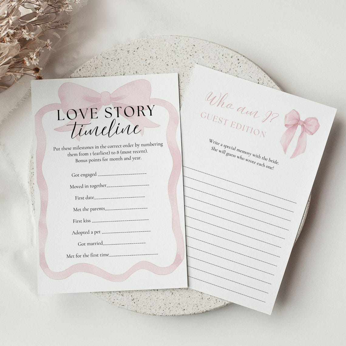 Coquette Bridal Shower Games Bundle: 30 Pink Bow Printable Activities ...