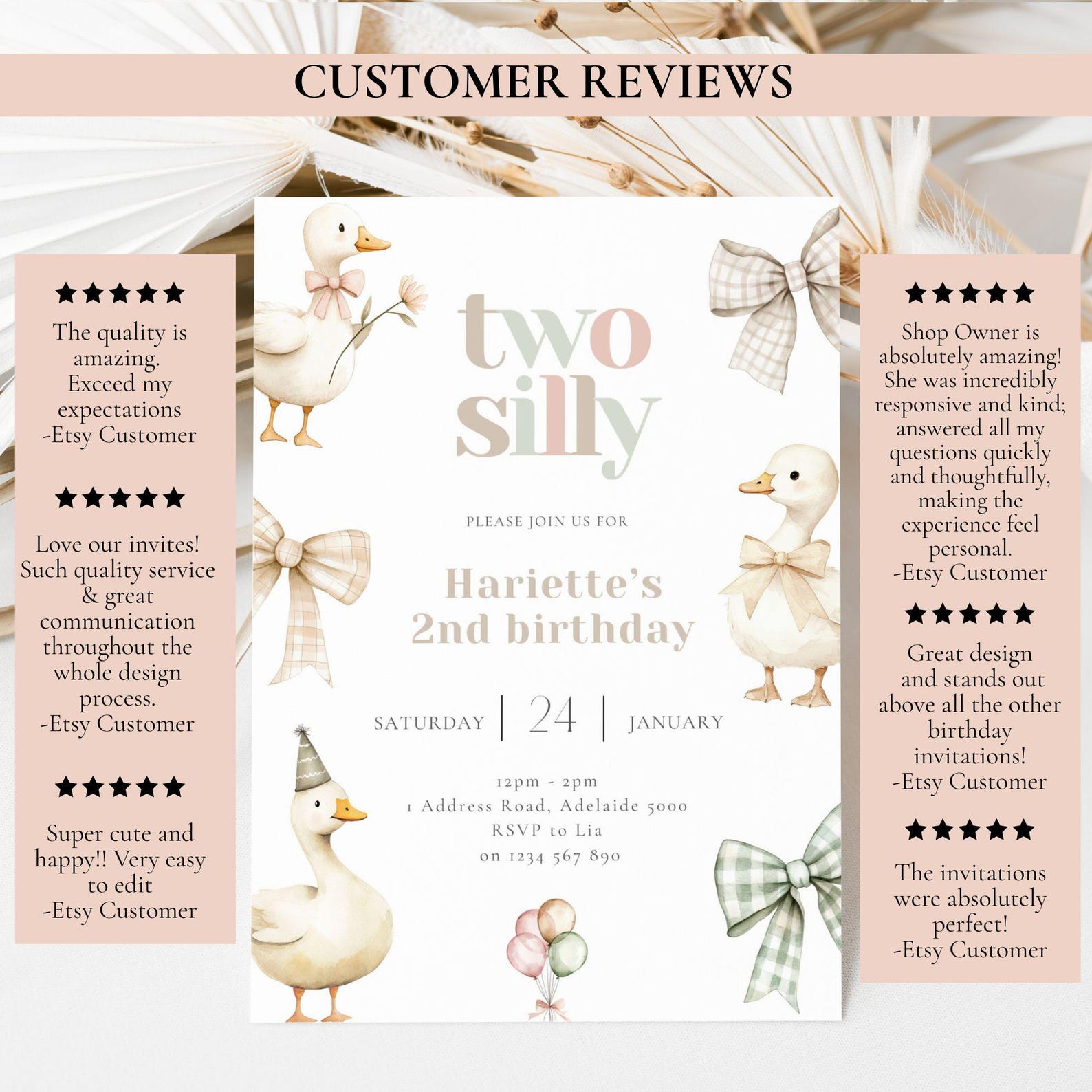 Two Silly 2nd Birthday Invitation 2nd Birthday Silly Goose Party Theme ...