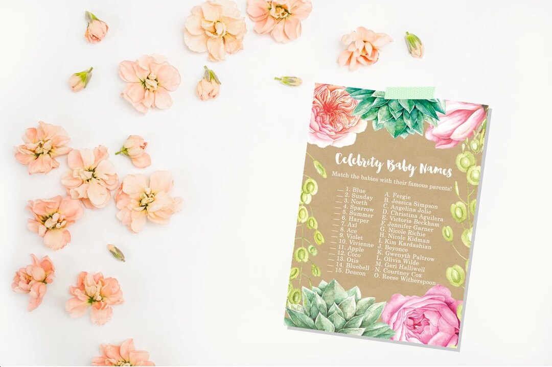 Celebrity Baby Name Game. Gender Neutral. Flowers. Flower Baby - Etsy