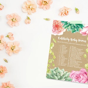 Celebrity Baby Name Game. Gender Neutral. Flowers. Flower Baby - Etsy