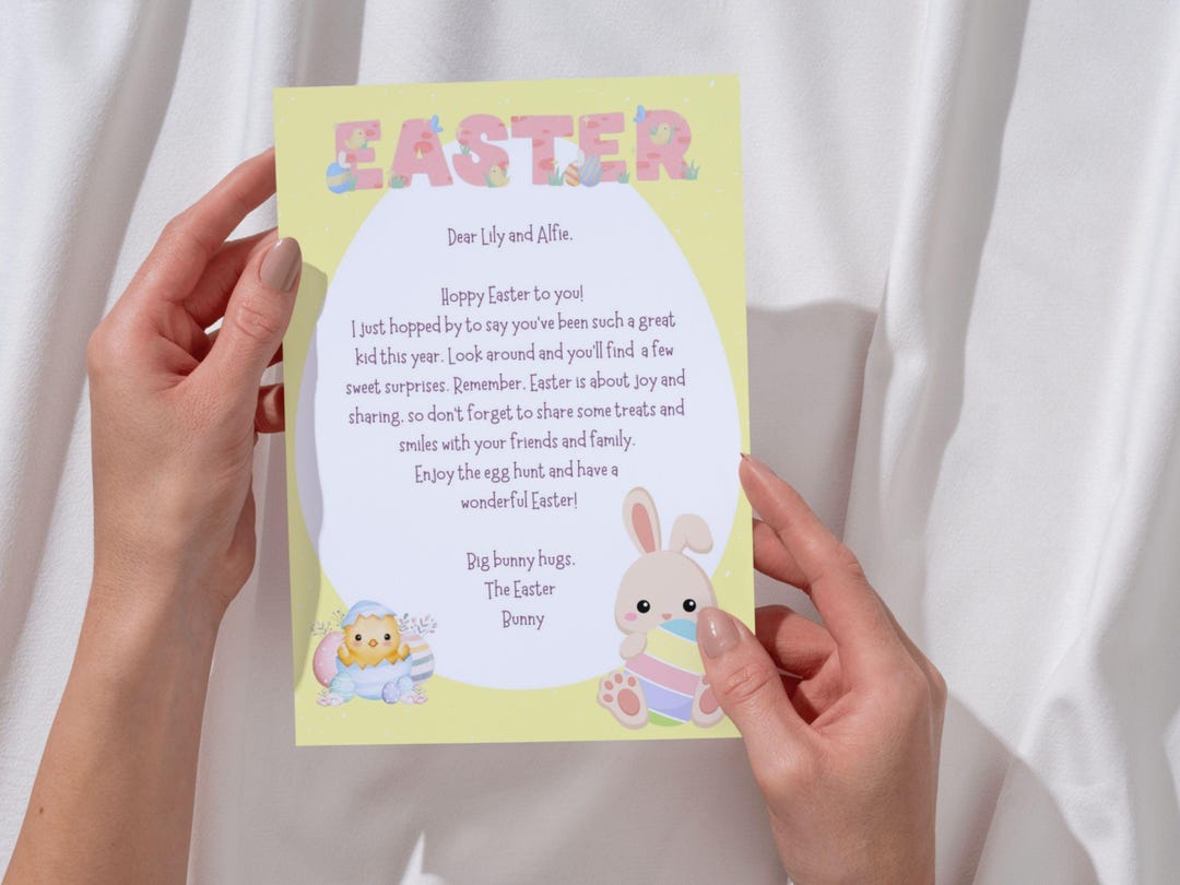 Printable Easter Bunny Letter –instant Download | A4, US Letter Sizes ...