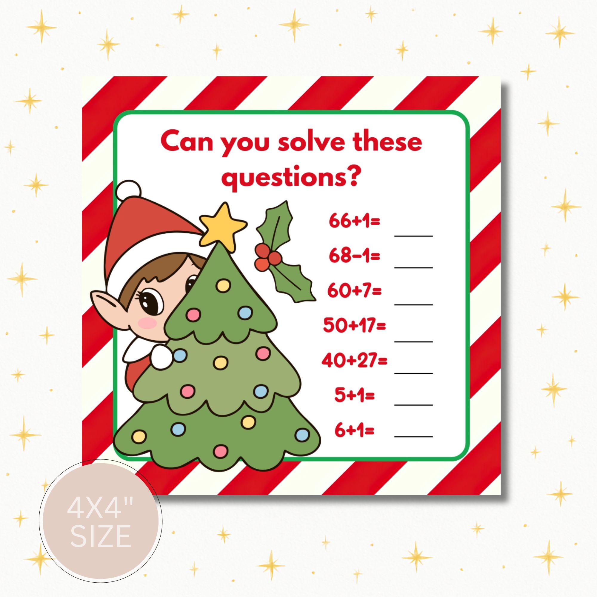 6 7 Elf Idea Kids Activity, Elf Math Printable, Christmas Elf Worksheet ...