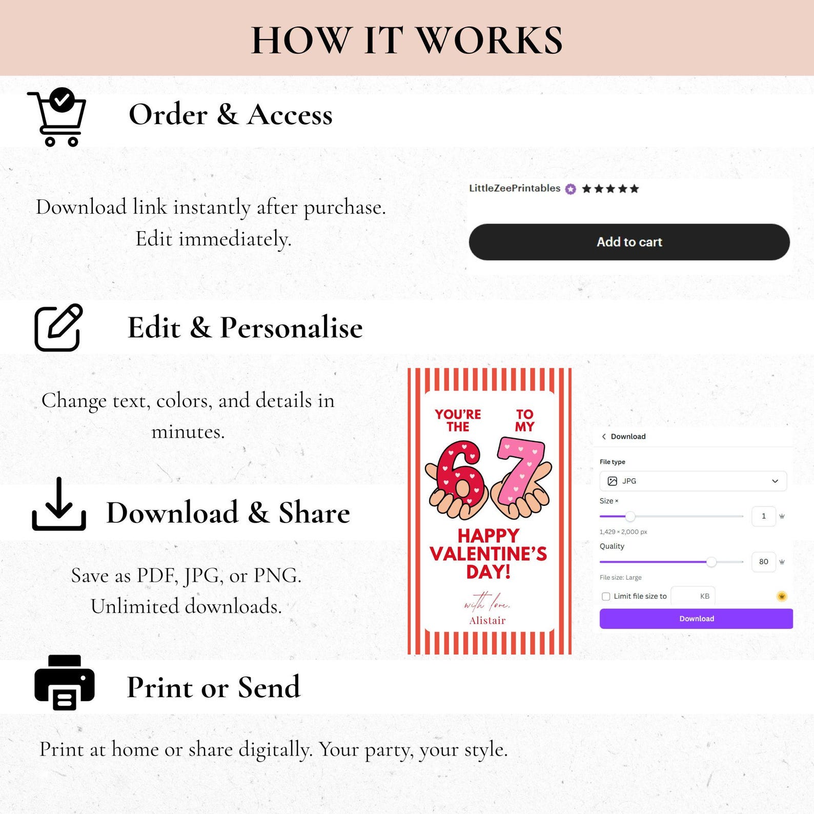 67 Valentine's Day Gift Tag Template: You're the 6 to My 7 Valentine ...