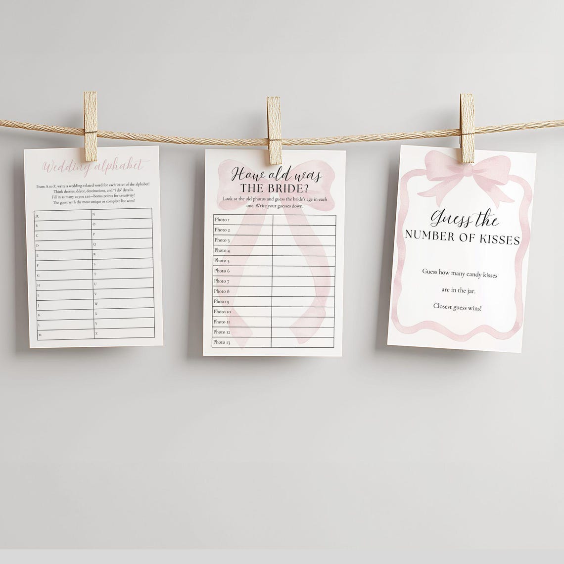 Coquette Bridal Shower Games Bundle: 30 Pink Bow Printable Activities ...
