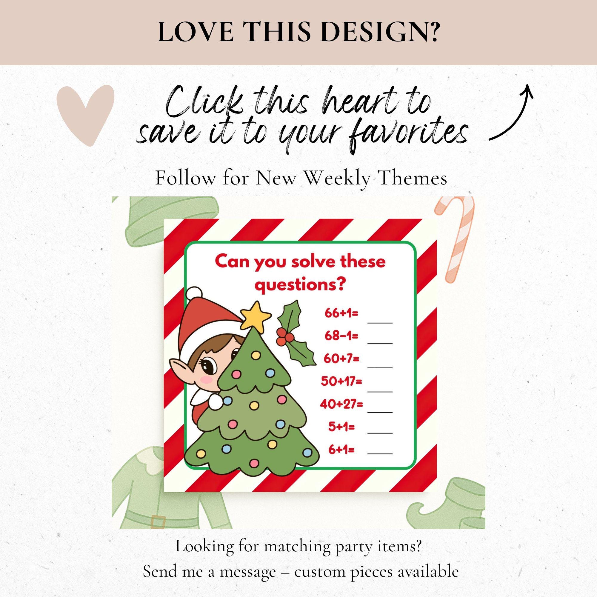 6 7 Elf Idea Kids Activity, Elf Math Printable, Christmas Elf Worksheet ...