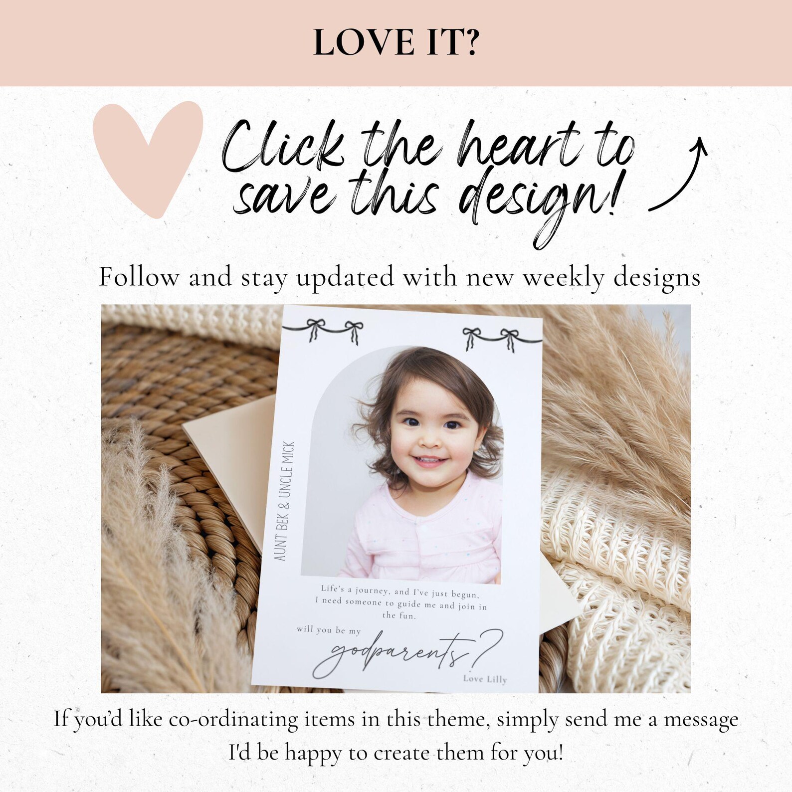 Godparent Proposal Card Printable: Minimalist Keepsake Template (5x7 ...