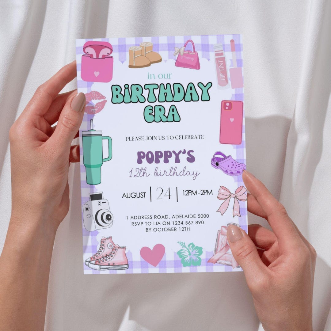 Tween Birthday Invitation | in My Birthday Era Party Invite | Editable ...