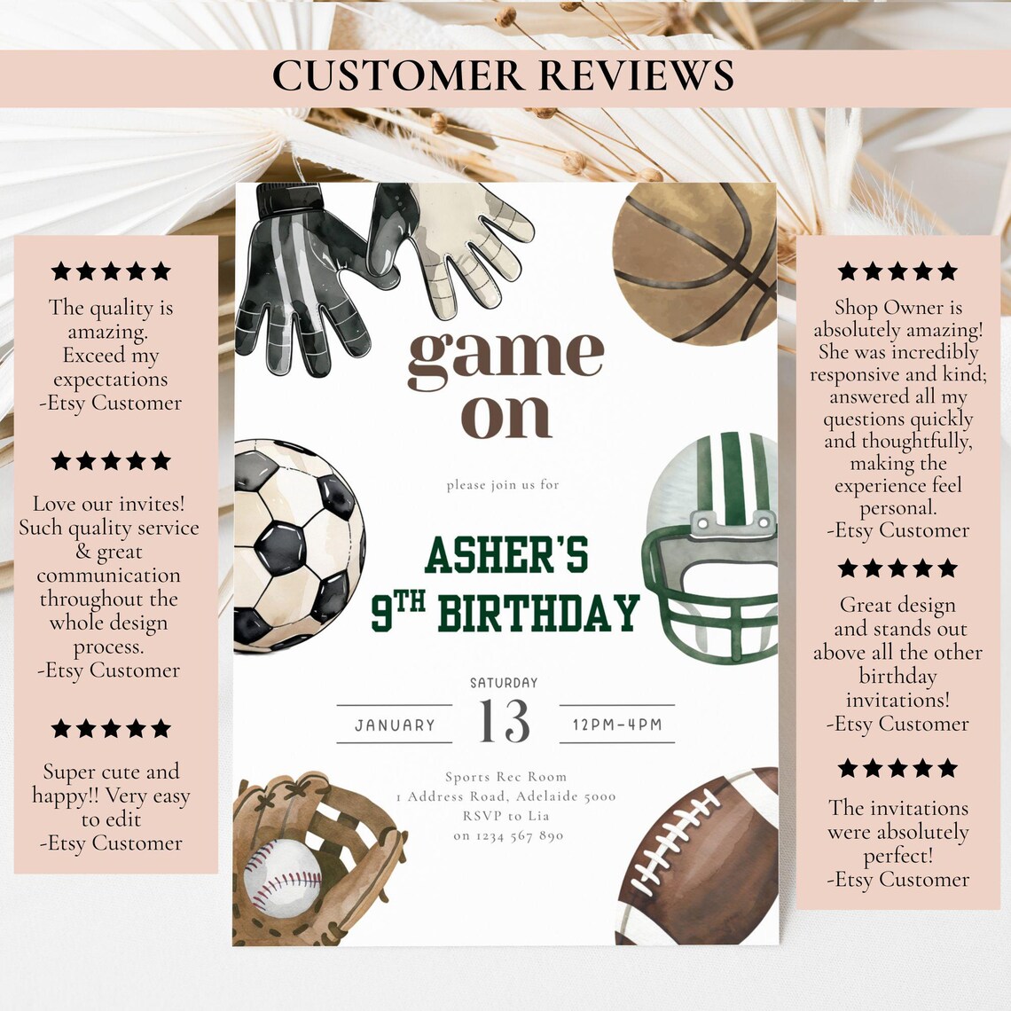 Game on Sports Birthday Invitation: Editable All Sports Party Invite ...